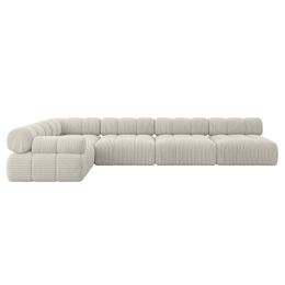 ECKSOFA modulares Sofa Mende-L3 - 380x190x70 cm Creme Cord