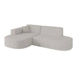 ECKSOFA Ottomane Links MARI-L1 - 243x171x79 cm Hellgrau Tissu