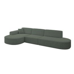 ECKSOFA Ottomane Links MARI-L2 - 328x171x79 cm Gr&uuml;n Tissu