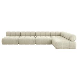 ECKSOFA modulares Sofa Samaro-L3 - 380x190x70 cm Beige Velours