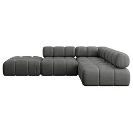ECKSOFA modulares Sofa Favio-L1 - 285x190x70 cm Dunkelgrau Velours