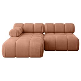 ECKSOFA modulares Sofa Razon-L1 - 190x160x70 cm Apricot Velours