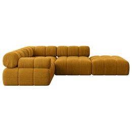 ECKSOFA modulares Sofa Felto-L1 - 285x190x70 cm Senfgelb Cord