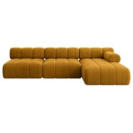 ECKSOFA modulares Sofa Razon-L2 - 285x160x70 cm Senfgelb Cord