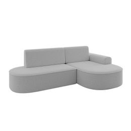 ECKSOFA mit Schlaffunktion und Bettkasten Ottomane Rechts MARI-L1-S - 283x167x85 cm Hellgrau Boucl&eacute;