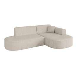 ECKSOFA Ottomane Rechts MARI-L1 - 243x171x79 cm Beige Tissu