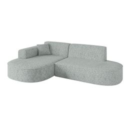 ECKSOFA Ottomane Links MARI-L1 - 243x171x79 cm Gr&uuml;n Tissu