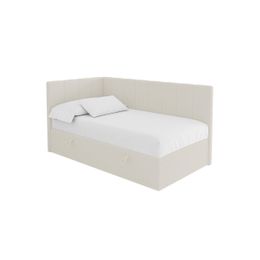 EINZELBETT Jugendbett mit Bettkasten Rechts, ohne Matratze - LOVY 100x200 Beige