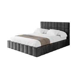 POLSTERBETT mit Bettkasten und Lattenrost, Boxbett ohne Matratze - AMEA 140x200 Schwarz