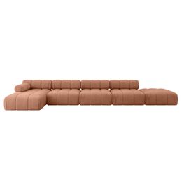 ECKSOFA modulares Sofa Lizur-L3 - 475x160x70 cm Apricot Velours