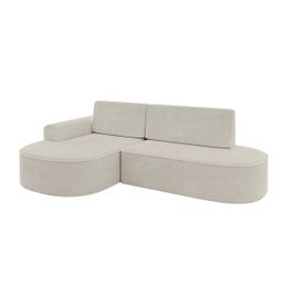ECKSOFA mit Schlaffunktion und Bettkasten Ottomane Links MARI-L1-S - 283x167x85 cm Beige Cord