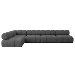 ECKSOFA modulares Sofa Samaro-L3 - 380x190x70 cm Grau Boucl&eacute;