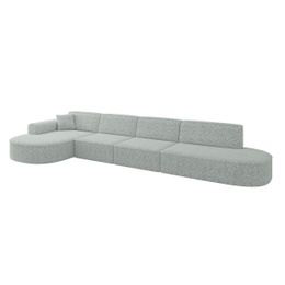 ECKSOFA Ottomane Links MARI-L3 - 413x171x79 cm Gr&uuml;n Tissu