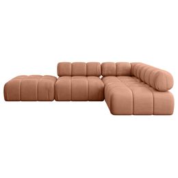 ECKSOFA modulares Sofa Favio-L1 - 285x190x70 cm Apricot Velours