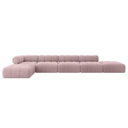 ECKSOFA modulares Sofa Kerru-L3 - 475x190x70 cm Rosa Cord
