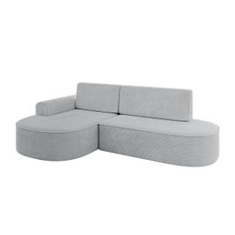 ECKSOFA mit Schlaffunktion und Bettkasten Ottomane Links MARI-L1-S - 283x167x85 cm Grau Cord