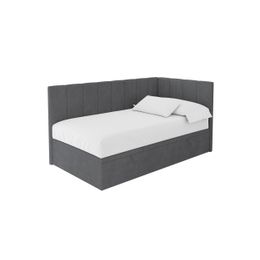 EINZELBETT Jugendbett mit Bettkasten Links, ohne Matratze - LOVY 90x200 Dunkelgrau