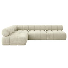 ECKSOFA modulares Sofa Samaro-L2 - 285x190x70 cm Beige Velours