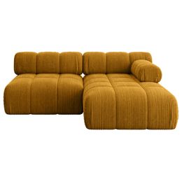 ECKSOFA modulares Sofa Razon-L1 - 190x160x70 cm Senfgelb Cord