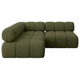 ECKSOFA modulares Sofa Samaro-L1 - 190x190x70 cm Gr&uuml;n Boucl&eacute;