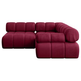 ECKSOFA modulares Sofa Mende-L1 - 190x190x70 cm Bordeauxrot Velours