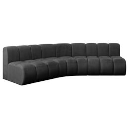 ECKSOFA modulares Sofa Montra-L1 - 290x174x70 cm Schwarz