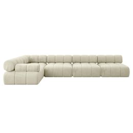 ECKSOFA modulares Sofa Mende-L3 - 380x190x70 cm Beige Velours