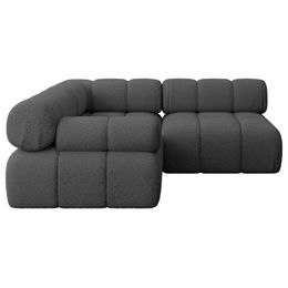 ECKSOFA modulares Sofa Mende-L1 - 190x190x70 cm Grau Boucl&eacute;