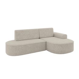 ECKSOFA mit Schlaffunktion und Bettkasten Ottomane Rechts MARI-L1-S - 283x167x85 cm Beige Tissu