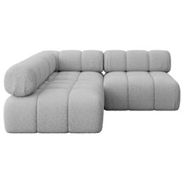 ECKSOFA modulares Sofa Samaro-L1 - 190x190x70 cm Hellgrau Boucl&eacute;