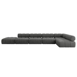 ECKSOFA modulares Sofa Favio-L3 - 475x190x70 cm Dunkelgrau Velours