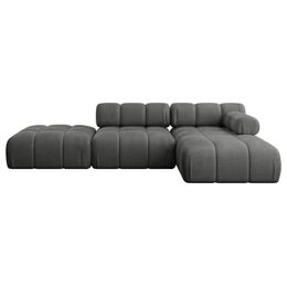 ECKSOFA modulares Sofa Lizur-L1 - 285x160x70 cm Dunkelgrau Velours