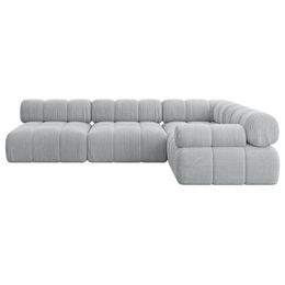 ECKSOFA modulares Sofa Mende-L2 - 285x190x70 cm Grau Cord