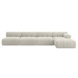 ECKSOFA modulares Sofa Razon-L3 - 380x160x70 cm Creme Cord