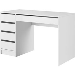 SCHREIBTISCH Korvi Wei&szlig; Hochglanz 120/55/75 cm