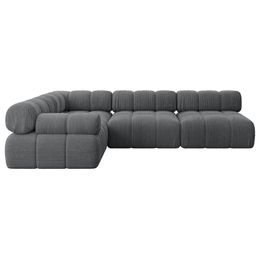 ECKSOFA modulares Sofa Mende-L2 - 285x190x70 cm Dunkelgrau Cord