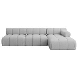 ECKSOFA modulares Sofa Razon-L2 - 285x160x70 cm Hellgrau Boucl&eacute;