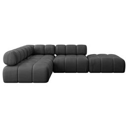 ECKSOFA modulares Sofa Favio-L1 - 285x190x70 cm Schwarz Velours
