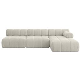ECKSOFA modulares Sofa Razon-L2 - 285x160x70 cm Creme Cord