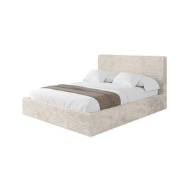 POLSTERBETT mit Bettkasten und Lattenrost, Boxbett ohne Matratze - ALOVA 180x200 Creme