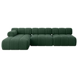 ECKSOFA modulares Sofa Razon-L2 - 285x160x70 cm Gr&uuml;n Cord