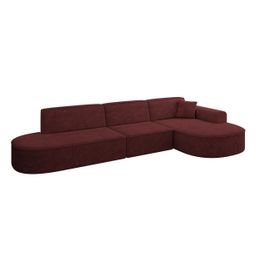 ECKSOFA Ottomane Rechts MARI-L2 - 328x171x79 cm Bordeaux Velours