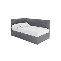 EINZELBETT Jugendbett mit Bettkasten Rechts, ohne Matratze - LOVY 100x200 Dunkelgrau