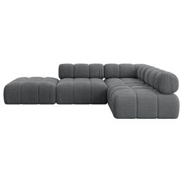 ECKSOFA modulares Sofa Favio-L1 - 285x190x70 cm Dunkelgrau Cord