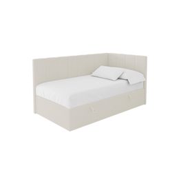 EINZELBETT Jugendbett mit Bettkasten Links, ohne Matratze - LOVY 90x200 Beige
