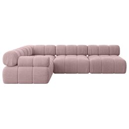 ECKSOFA modulares Sofa Mende-L2 - 285x190x70 cm Rosa Cord