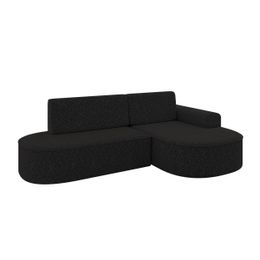 ECKSOFA mit Schlaffunktion und Bettkasten Ottomane Rechts MARI-L1-S - 283x167x73 cm Schwarz Tissu