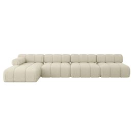 ECKSOFA modulares Sofa Razon-L3 - 380x160x70 cm Beige Boucl&eacute;