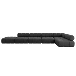 ECKSOFA modulares Sofa Favio-L3 - 475x190x70 cm Schwarz Velours