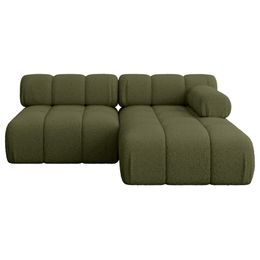 ECKSOFA modulares Sofa Razon-L1 - 190x160x70 cm Gr&uuml;n Boucl&eacute;
